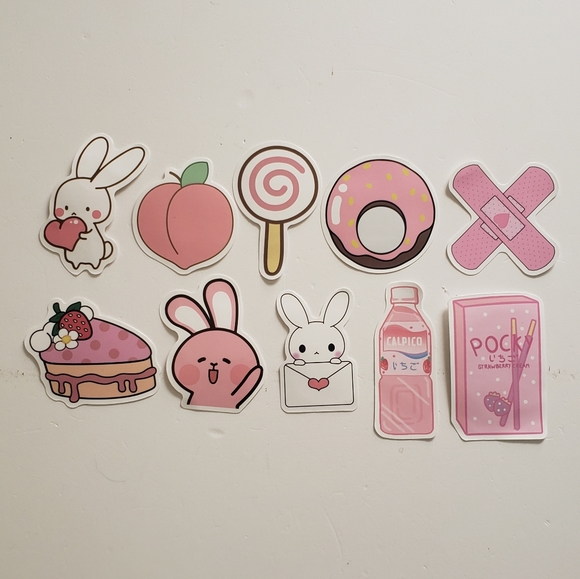 Accessories | 315 5pcs Kawaii Pink Stickers | Poshmark